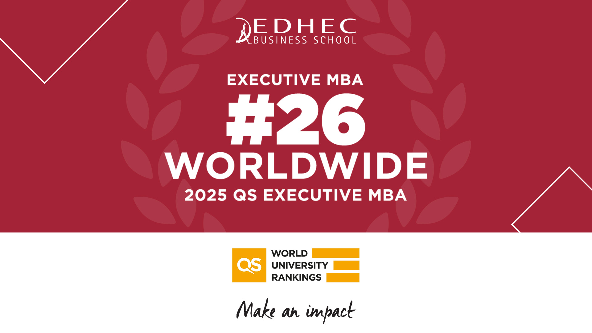 EDHEC Executive MBA Ranked 26th Globally in QS EMBA Rankings 2025 ] | EDHEC BUSINESS SCHOOL